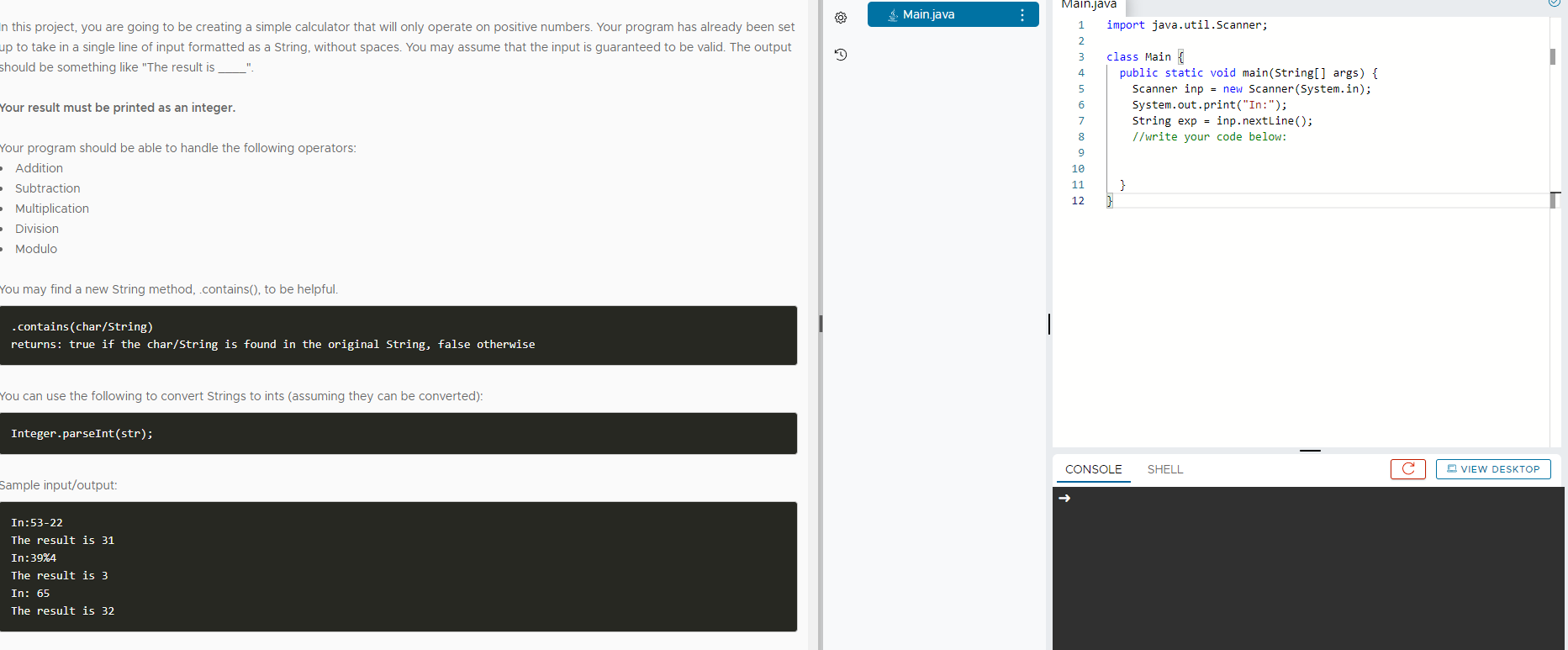 Solved Main.java n this project, you are going to be | Chegg.com