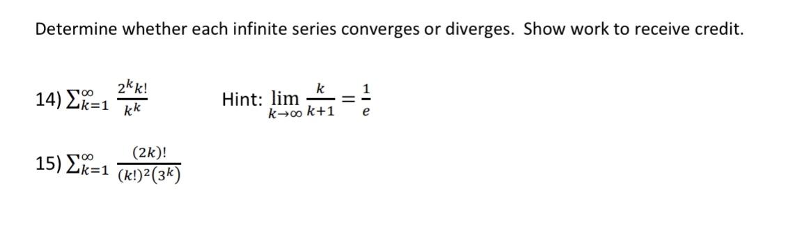 Solved Determine whether each infinite series converges or | Chegg.com