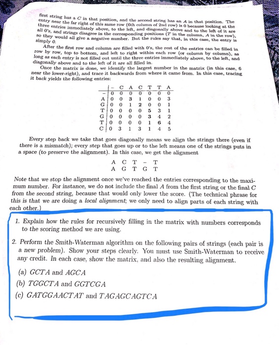 Solved Sequence alignment In this project, we' look at the | Chegg.com