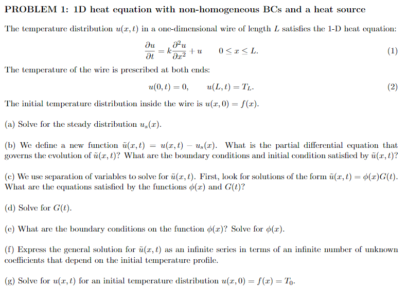 Solved Problem 1 1d Heat Equation With Non Homogeneous Bcs