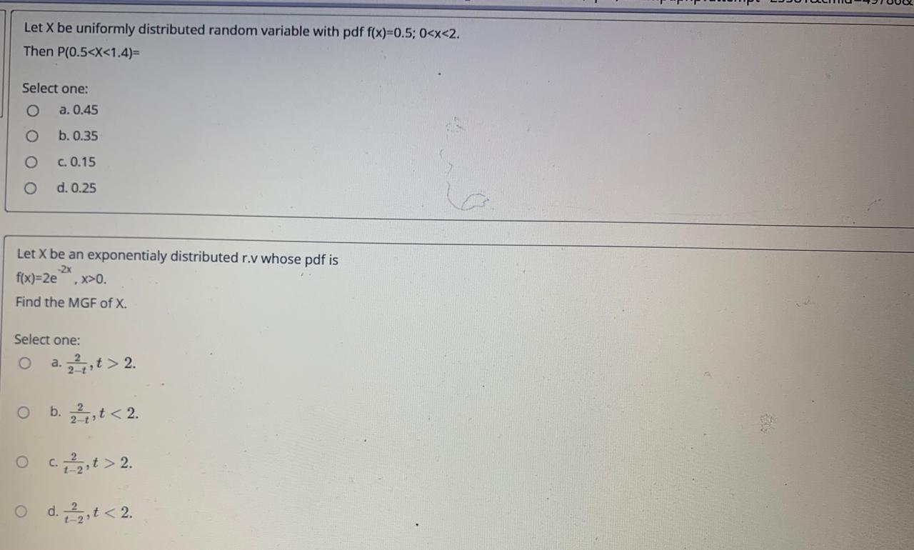 Solved Let X Be Uniformly Distributed Random Variable With 7038