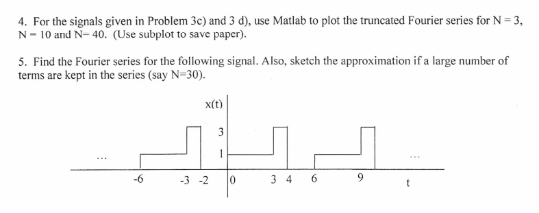 Solved 4. For the signals given in Problem 3c) and 3 d ), | Chegg.com