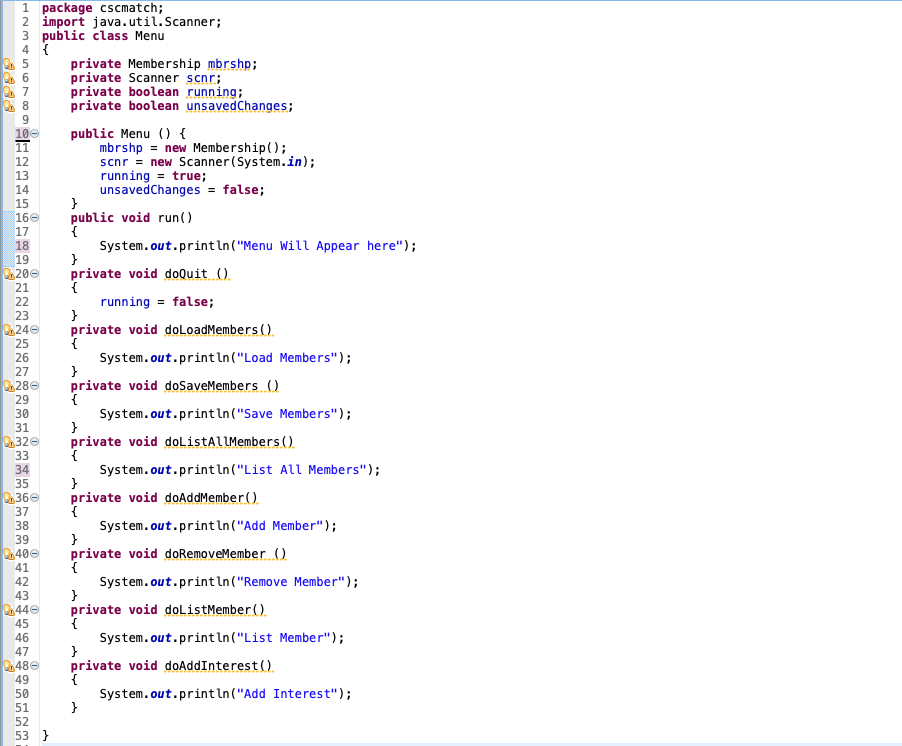 Solved 8 Implement Menu Run 10 Pts 08a The Menu Run 