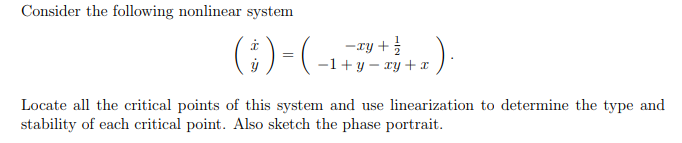 Solved Consider the following nonlinear system Locate all | Chegg.com
