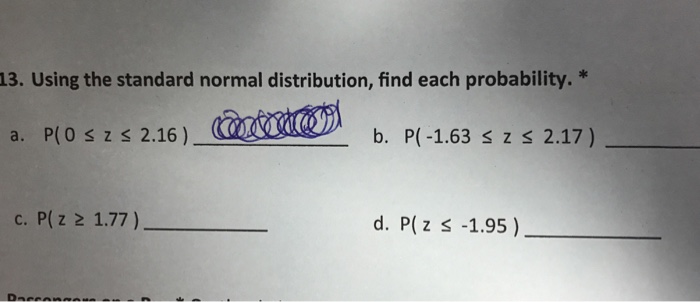 Solved Using the standard normal distribution, find each | Chegg.com