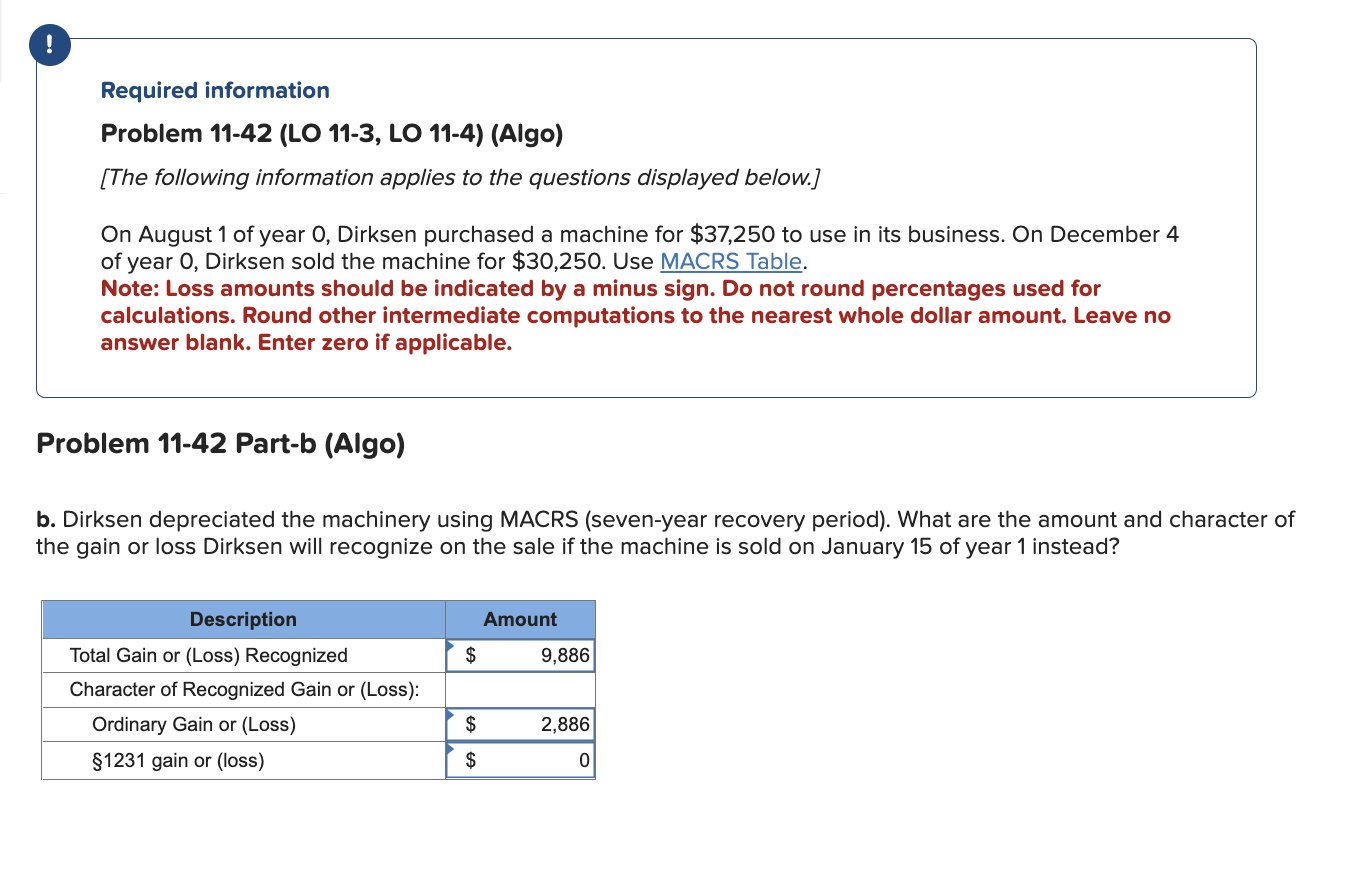 Solved Required information Problem 11-42 (LO 11-3, LO 11-4) | Chegg.com