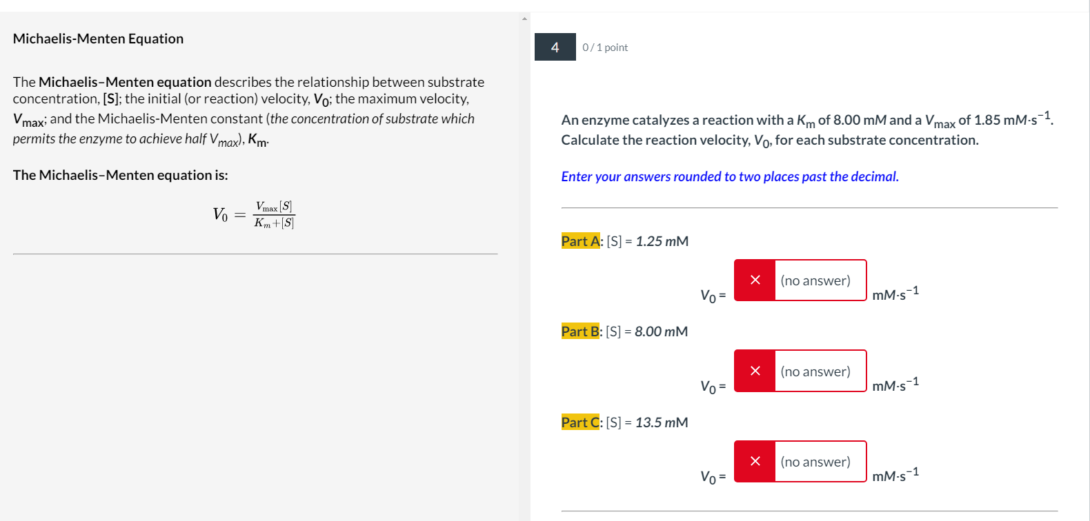Solved Biochemistry Question: please show all steps for | Chegg.com