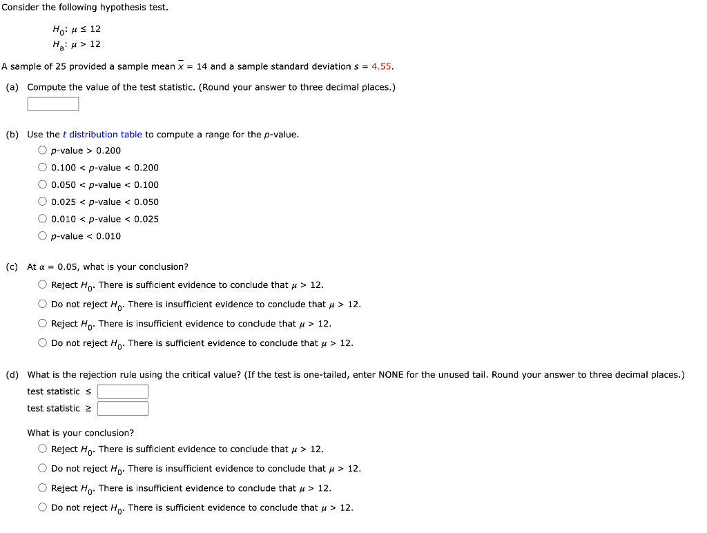 Solved Consider the following hypothesis test. | Chegg.com