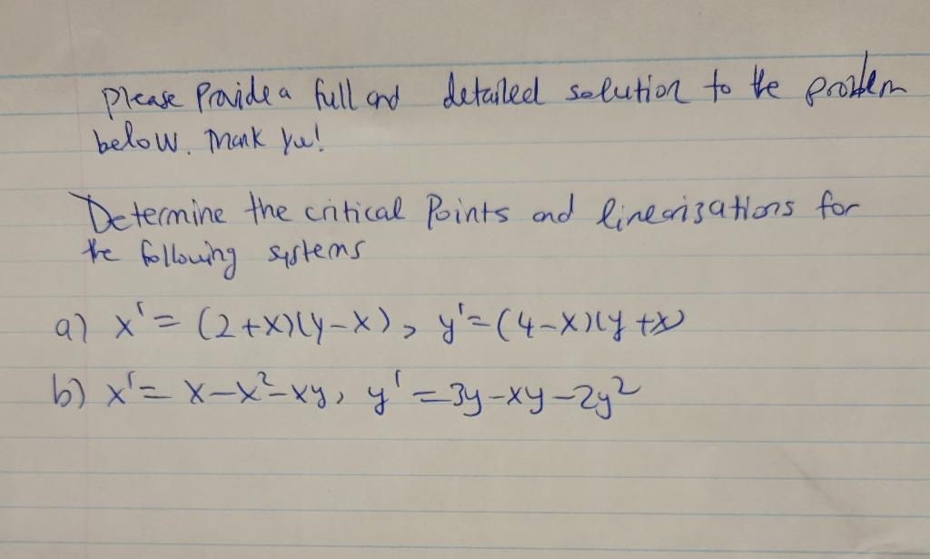 Solved please provide a full and detailed solution to the | Chegg.com
