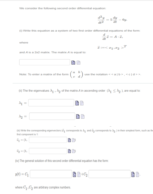 Solved We consider the following second order differential | Chegg.com