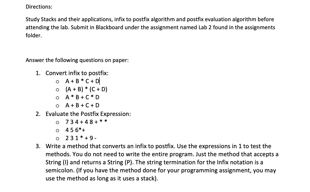 Solved Directions: Study Stacks and their applications, | Chegg.com