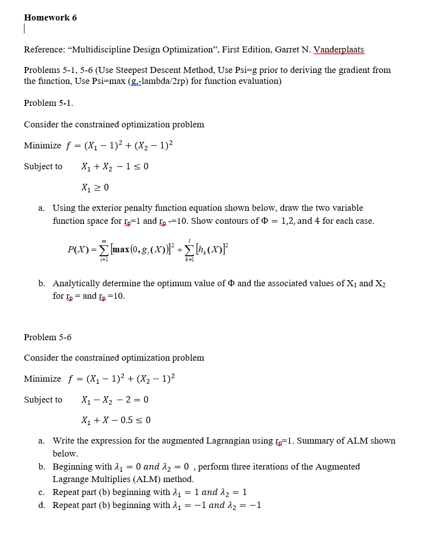 Reference: "Multidiscipline Design Optimization", | Chegg.com