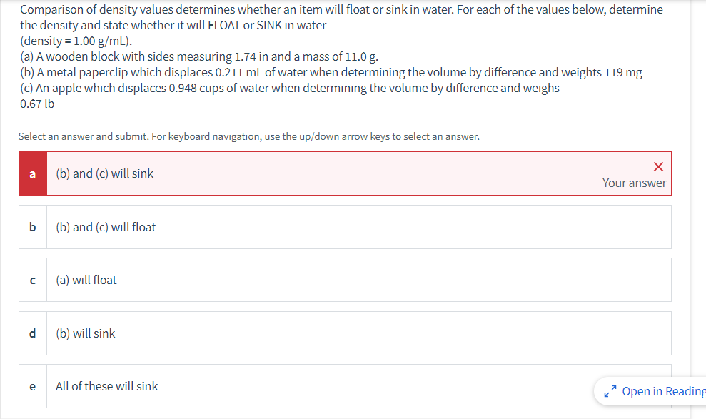 Solved Comparison of density values determines whether an | Chegg.com