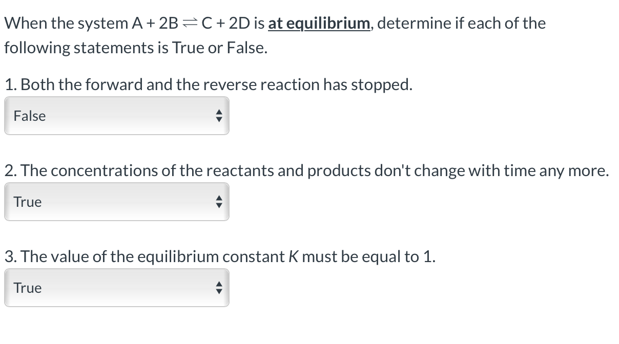 Solved When the system A + 2B = C + 2D is at equilibrium, | Chegg.com