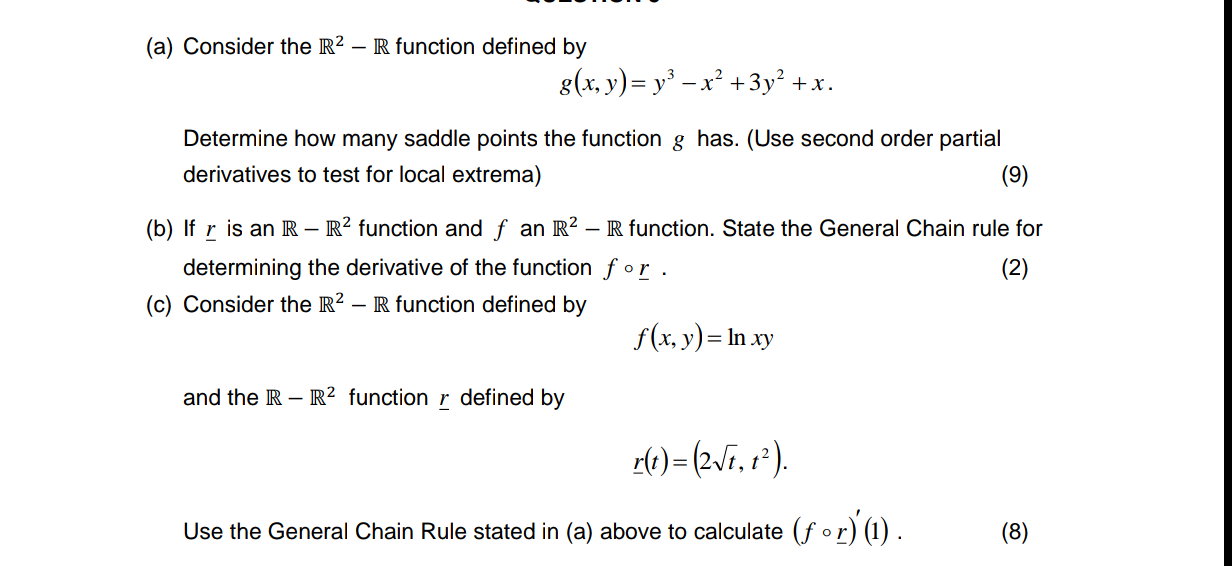 Solved (a) Consider the R2 – R function defined by 8(x, y)= | Chegg.com