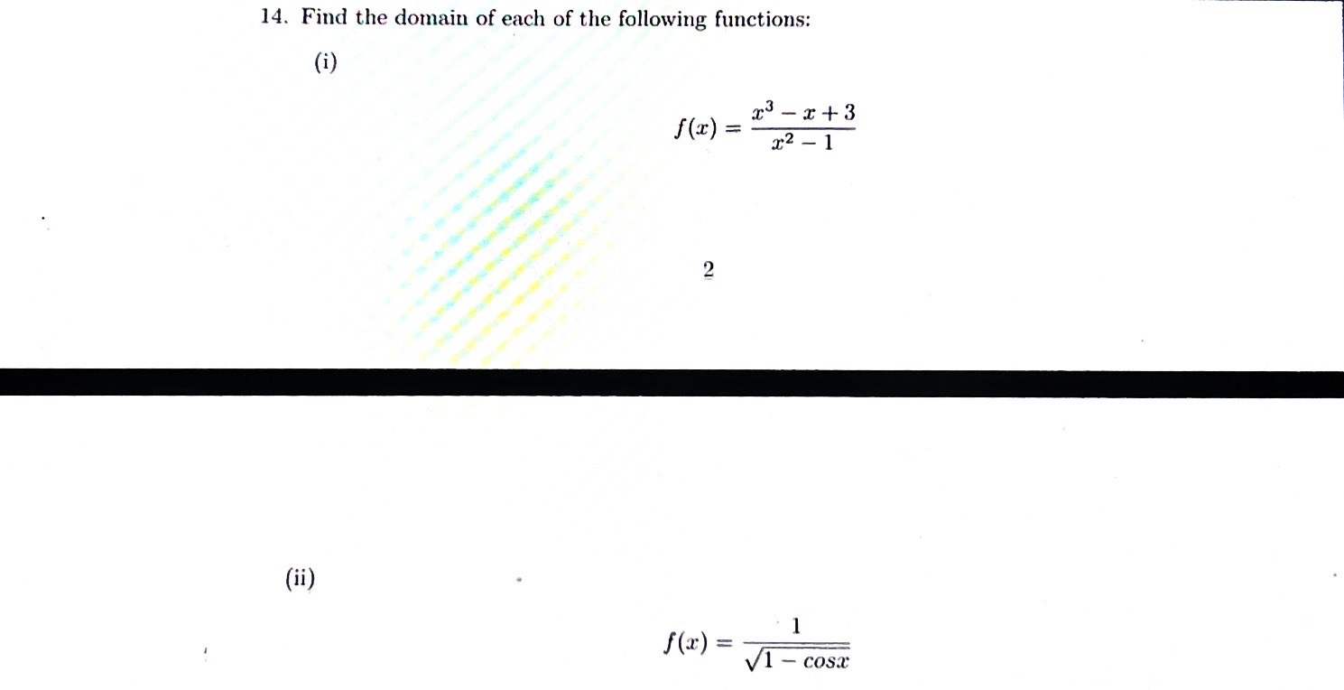 Solved 14. Find the domain of each of the following | Chegg.com
