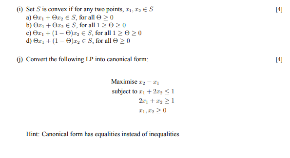 Solved (i) Set S is convex if for any two points, x1,x2∈S a) | Chegg.com