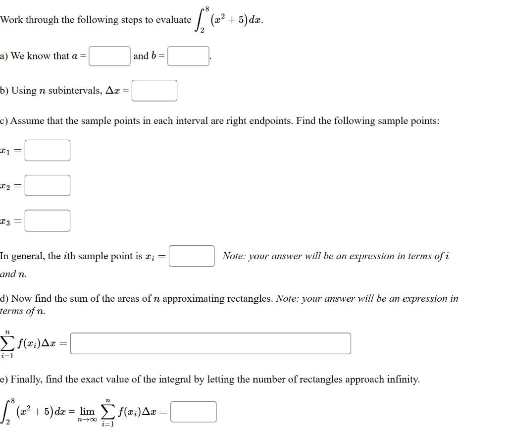 Solved Work through the following steps to evaluate | Chegg.com