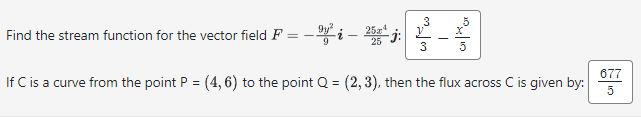 Solved Find the stream function for the vector field | Chegg.com