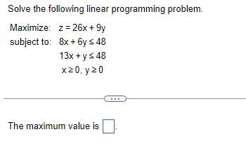Solved Solve the following linear programming problem. | Chegg.com