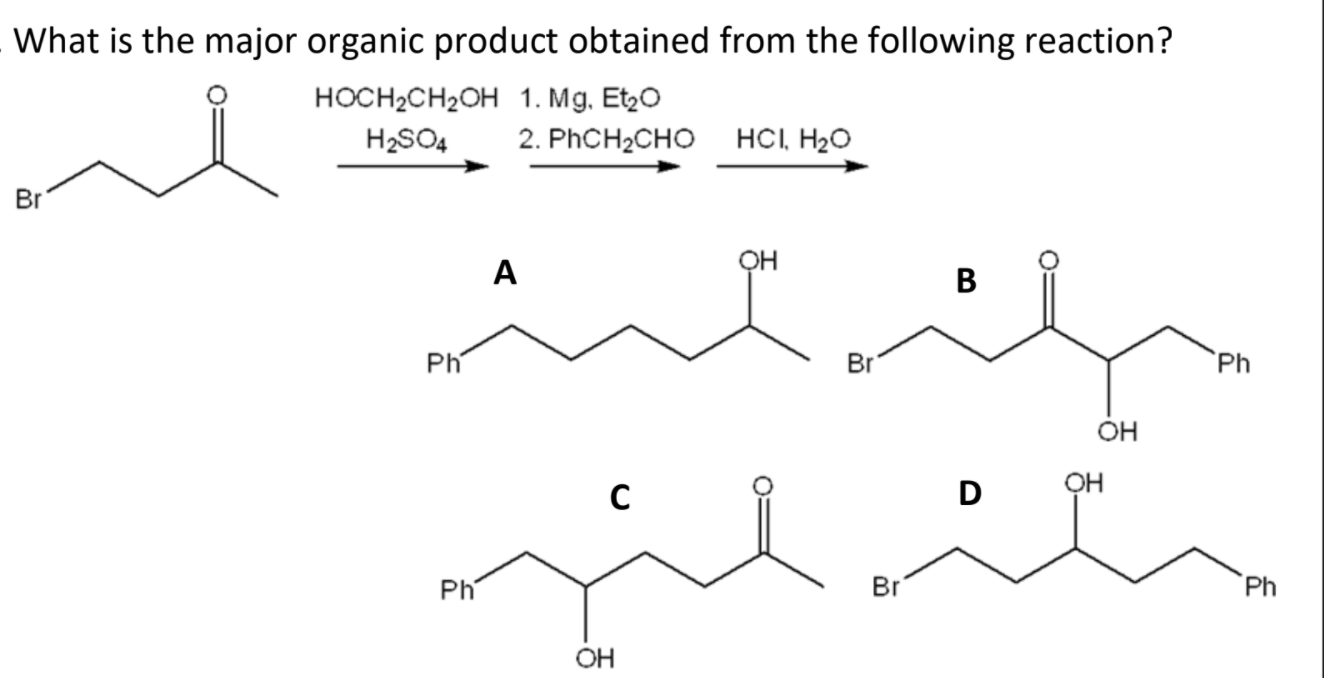 Solved What is the major organic product obtained from the | Chegg.com