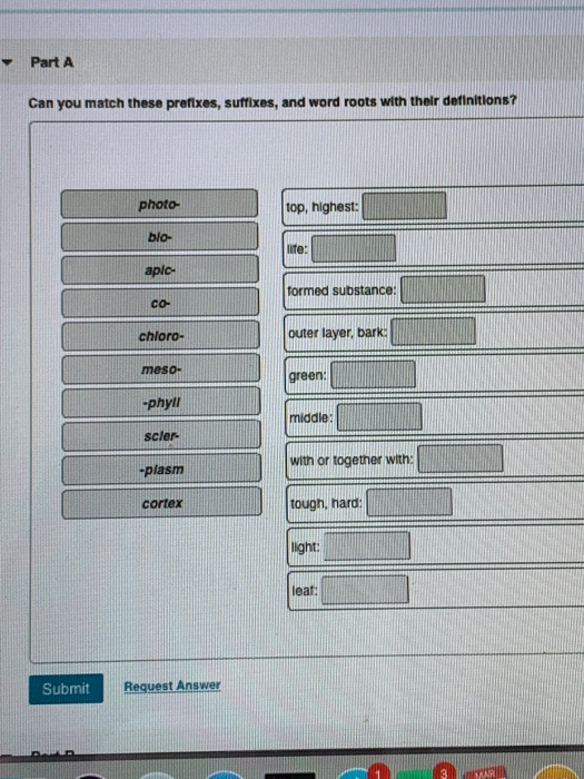 Solved ing Vocabulary: Word Roots Plants Part C Can you | Chegg.com
