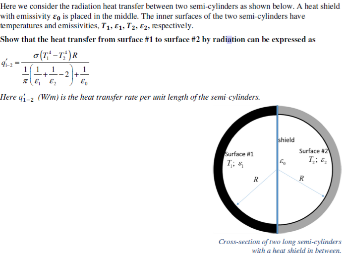 Solved Here we consider the radiation heat transfer between | Chegg.com