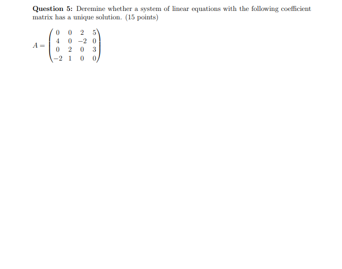 Solved Question 4: Use Cramer's Rule to solve for the | Chegg.com