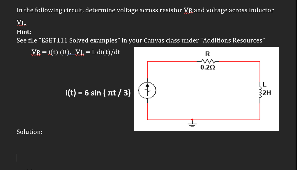 Solved In the following circuit, determine voltage across | Chegg.com