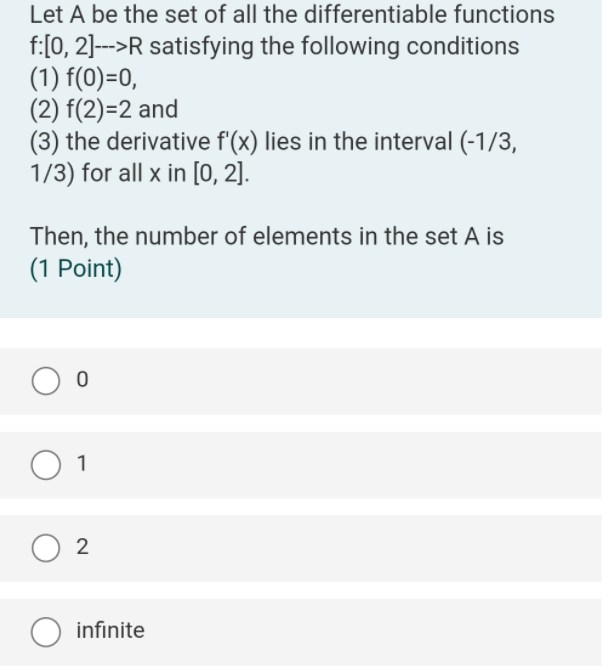 Solved Let A be the set of all the differentiable functions | Chegg.com