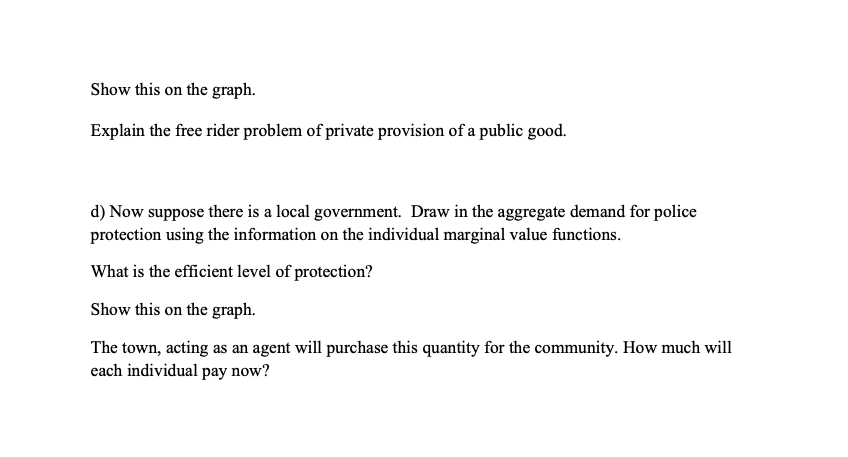 Show this on the graph. Explain the free rider | Chegg.com