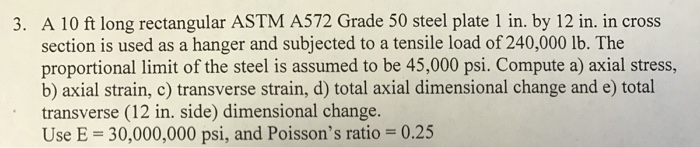 Solved A 10 ft long rectangular ASTM A572 Grade 50 steel | Chegg.com