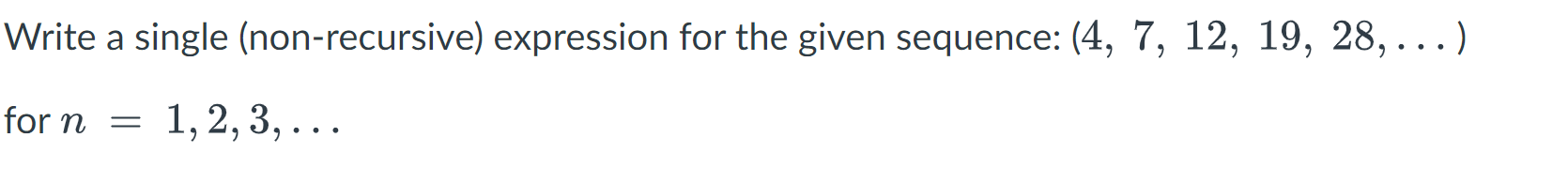 Solved Write a single (non-recursive) expression for the | Chegg.com