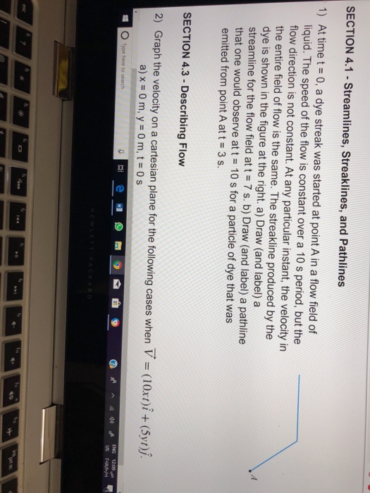 Solved SECTION 4.1-Streamlines, Streaklines, and Pathlines | Chegg.com