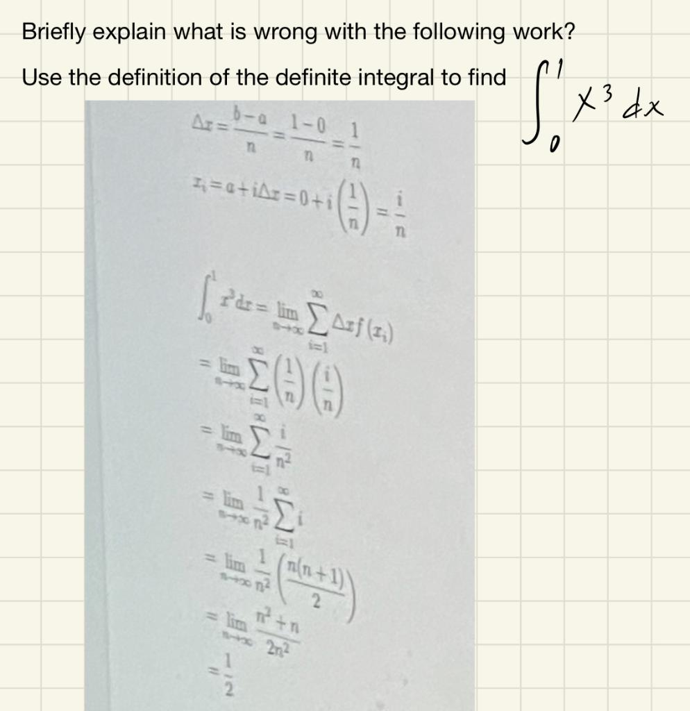 Solved Briefly explain what is wrong with the following | Chegg.com
