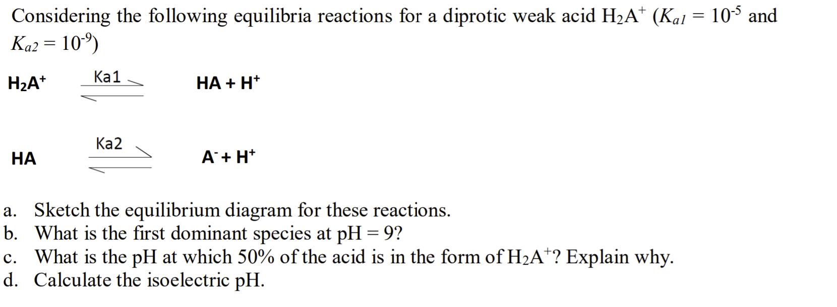 Solved = 1 Considering the following equilibria reactions | Chegg.com