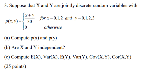 Solved 3. Suppose that X and Y are jointly discrete random | Chegg.com