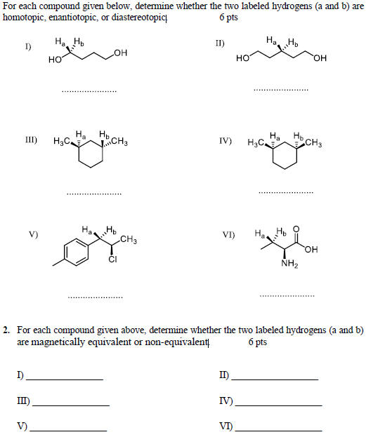 Solved For each compound given below, determine whether the | Chegg.com