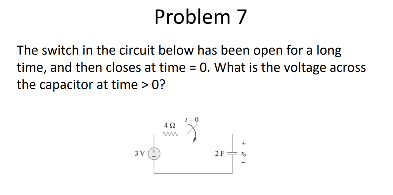 Solved Problem 7 The switch in the circuit below has been | Chegg.com