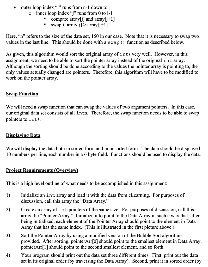 Solved Program 7: Sorting with Pointers Sometimes we're | Chegg.com