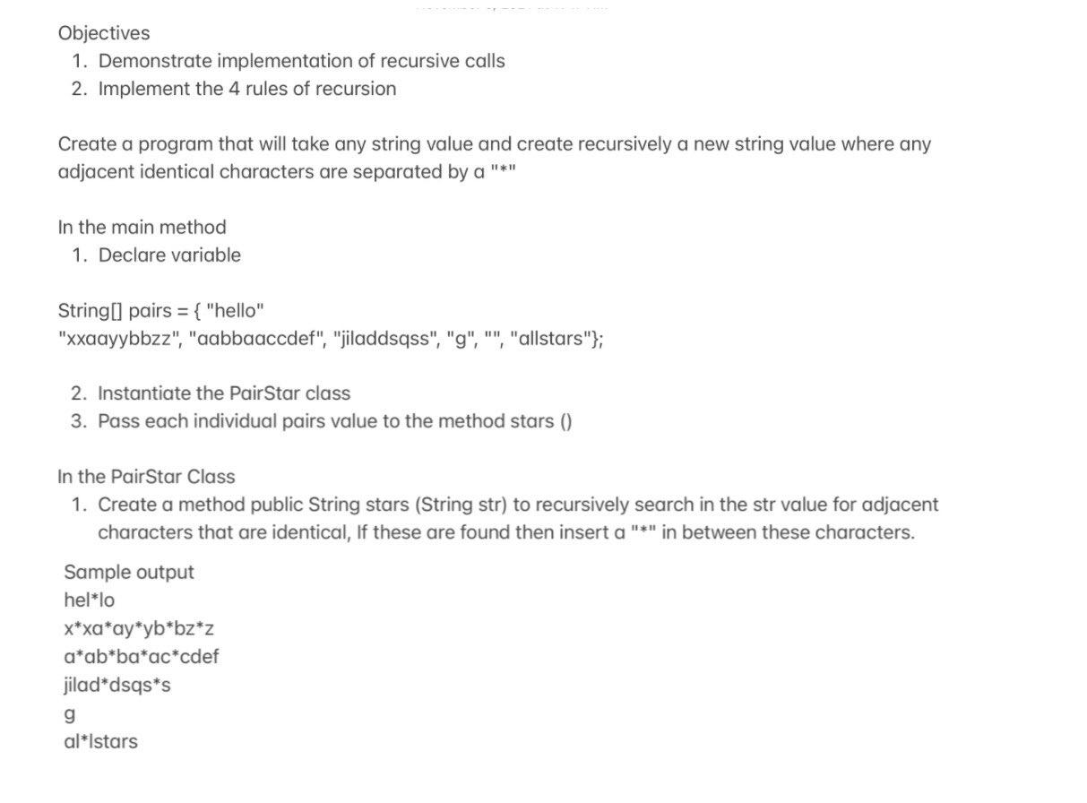 Solved [JAVA] Create a program that will take any string | Chegg.com
