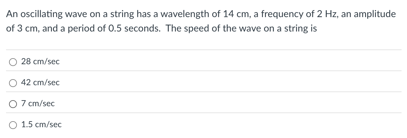 Solved An ﻿oscillating wave on ﻿a string has a wavelength | Chegg.com