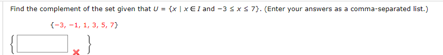 Solved Find the complement of the set given that and | Chegg.com