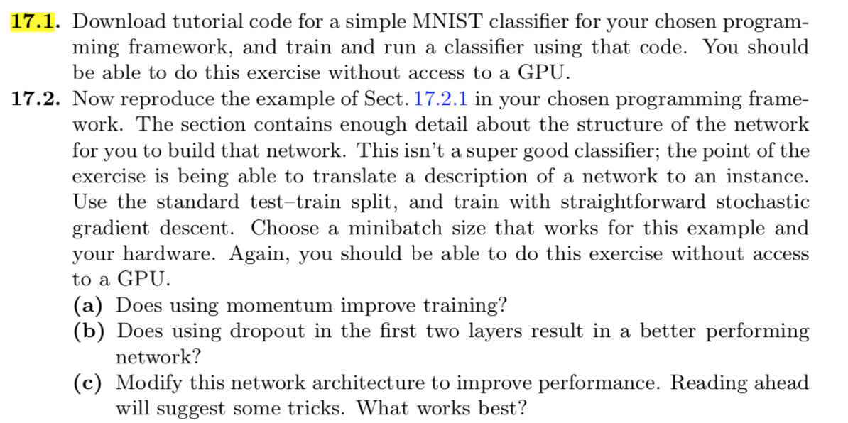 17.1. Download tutorial code for a simple MNIST | Chegg.com