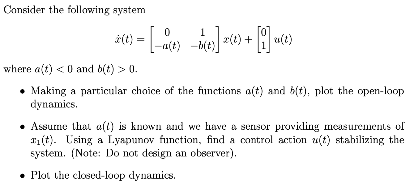 Solved Consider the following system | Chegg.com