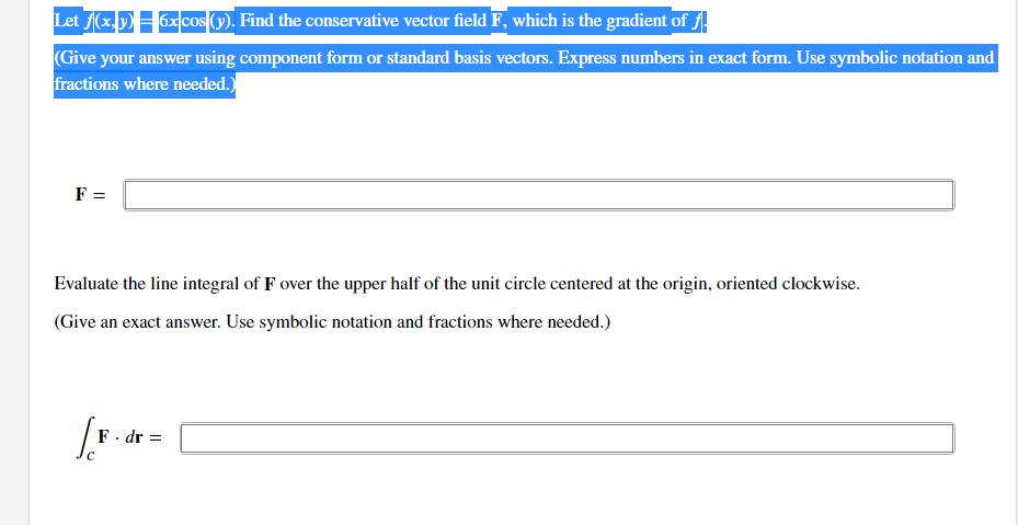 Solved (Give your answer using component form or standard | Chegg.com