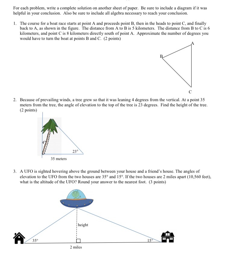 Solved For each problem, write a complete solution on | Chegg.com