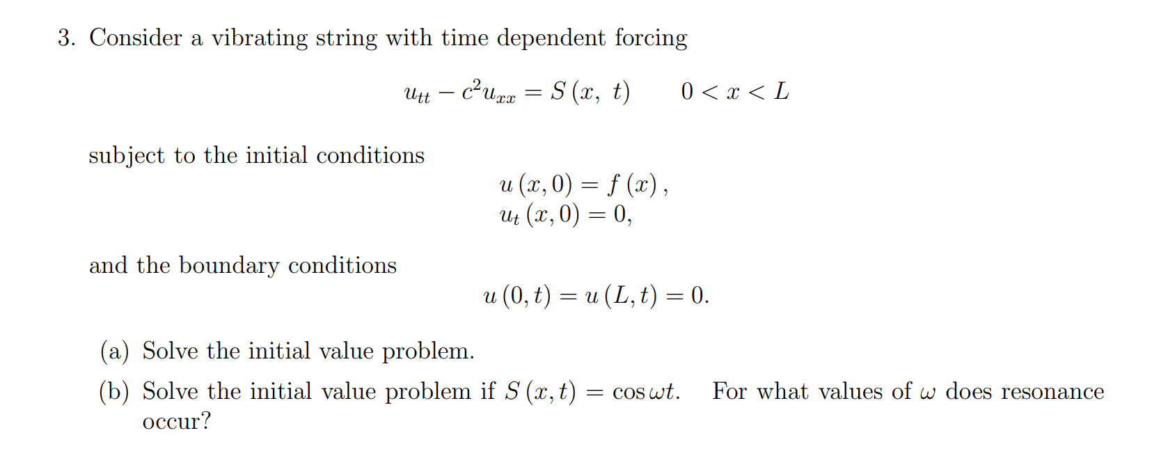 Solved 3. Consider a vibrating string with time dependent | Chegg.com