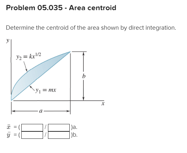 Solved Problem 05.035 Area centroid Determine the centroid | Chegg.com