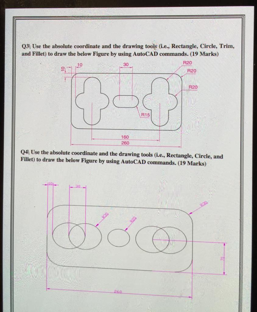 Solved Q3\ Use the absolute coordinate and the drawing tools | Chegg.com
